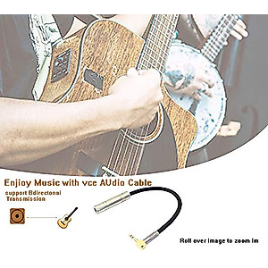 PNGKNYOCN Right Angle 3.5mm (1/8 inch) Male to 6.35mm (1/4 inch) Female Stereo Audio Adapter Connector Gold Plated for Audio Cable Extension and Conversion.