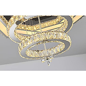 W32'' Living Room Modern Crystal Chandelier Large Foyer Chandeliers Crystal Shades Chandeliers Entrance High Ceiling Chandeliers Bedroom Dining Shandaler 3000K-6000K Infinity Lighting Fixtuers Lamps