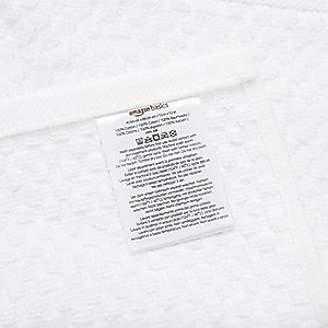 Amazon Basics Odor Resistant Textured Wash Cloth, 12 x 12 Inches - 12-Pack, White