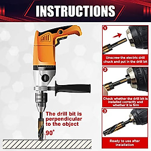 wesleydrill 1" Reduced-Shank Drill Bit，1/2 Inch Shank Silver and Deming Industrial Drill Bit，Fit for Home DIY,Engineering and Woodworking