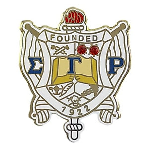 Sigma Gamma Rho Sorority New Crest Shield Crystal Pin