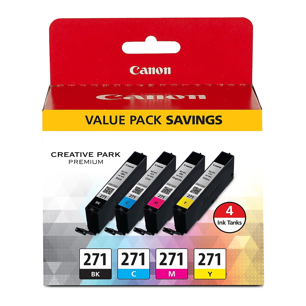 Canon CLI-271 BK/CMY 4 Color Value Pack Compatible to MG6820, MG6821, MG6822, MG5720, MG5721, MG5722, MG7720, TS5020, TS6020, TS8020, TS9020