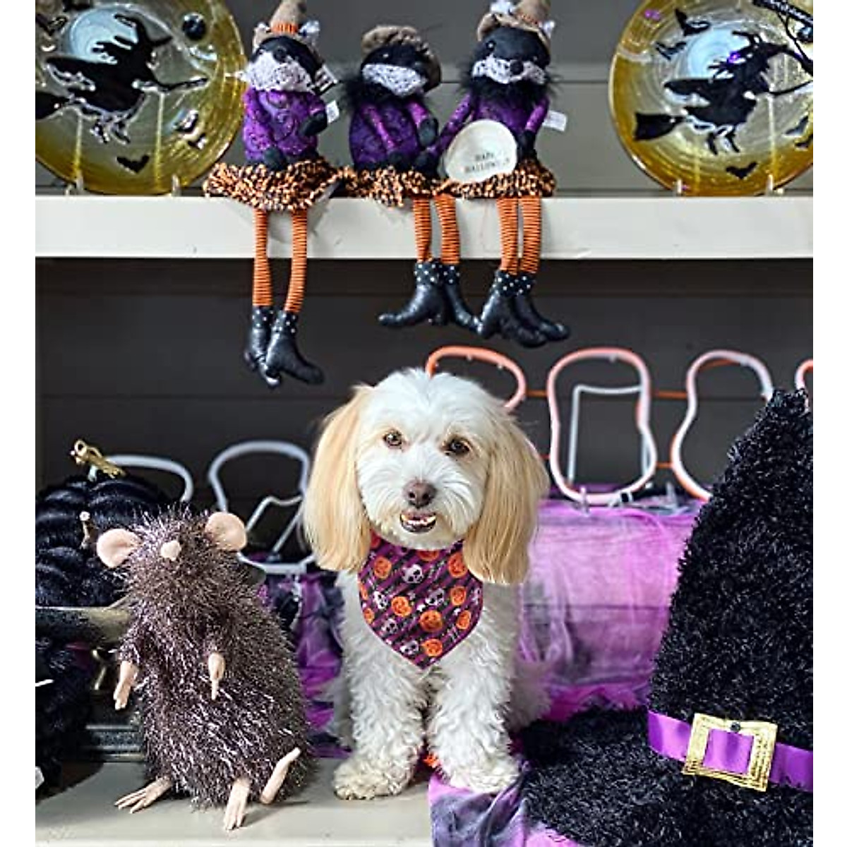 2 Pack Dog Bandana Halloween, Triangle Bibs Scarf for Halloween, Holiday Pet Neckerchief for Dogs Pets