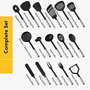 YNAGRUI Kitchen Utensil Set 40-Piece Cooking Utensils Nylon and Stainless Steel Utensil Set Nonstick Spatula Set Cooking Tool Set Gift