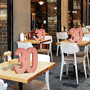 30th Birthday Decorations for Women,30th Anniversary Decorations,Rose Gold Glitter 30th Birthday Party Centerpieces for Table Decorations,30 Table Topper Decor