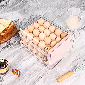 BBG Airtight Food Storage Container with Easy Lock Lids, Pink Plastic Egg Holder, Egg Storage Container for Refrigerator