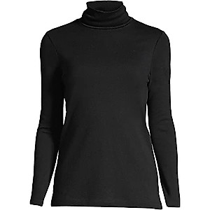Lands' End Women s Shaped Supima Turtleneck Black Regular Large