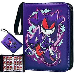 Card Binder for Cards, 9-Pocket Portable Card Collector Album Holder Book Fits 720 Cards with 40 Removable Sleeves, Trading Card Binder Display Storage Carrying Case for TCG - Purple