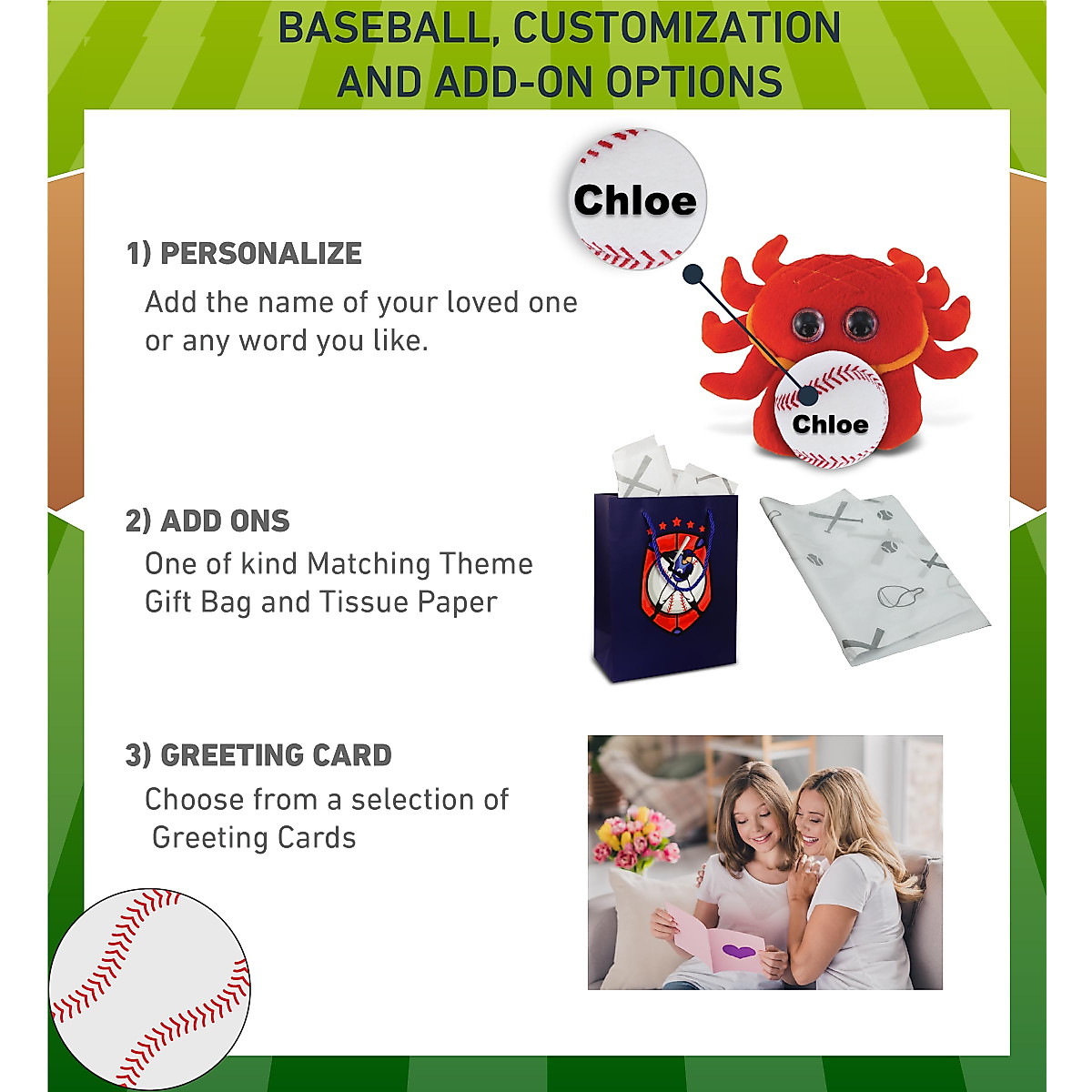 DolliBu Big-Eye Red Crab Stuffed Animal with Baseball Plush - Soft Huggable Crab, Adorable Plush Toy, Personalized Soft Plush Doll Animal Toy for Kids and Adults - 6 Inch