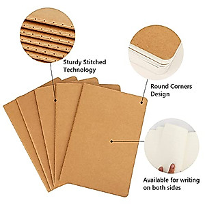 EUSOAR Lined Notebook, 36pcs A5 5.5" x 8.3" 60 Pages Soft Cover Travel Journal Set, Travel Notebook Journal, Drawing Notebook Notepad Sketchbook, Students Office Subject Diary Writing Notebooks