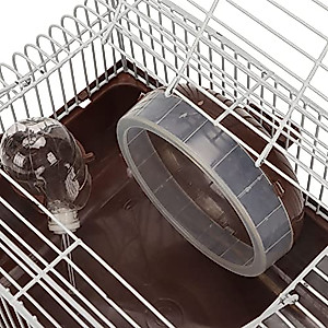 Hamster Cage Portable Outdoor Exercise Yard Fence Top Cover Anti Escape,Hamster Cage Breathable Portable Small Animal House with Water Bottle Bowl Running Wheel for Guinea Pig