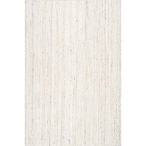 Agro Richer Handwoven Farmhouse Rugs for Living Agro richer Jute Area Rug Natural Hand Braided Rectangle Rugs for Bedroom, Kitchen, Living Room (8x10 Square Feet, Off White)