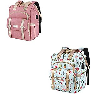 Janiful Laptop Backpack for Women, Teacher Doctor Nurse for 15.6 Inch Laptop,Large Travel Airline Approved Wide Open College Shoulder Purse Backpack Bag