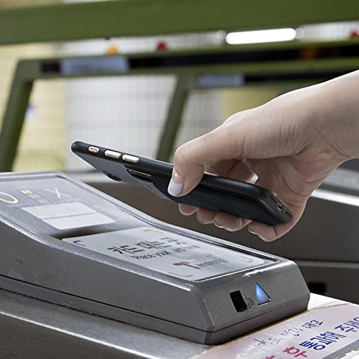 Sinjimoru Secure Card Holder for Back of Phone, Stretchy Fabric Cell Phone Wallet Stick On Credit Card Case for iPhone & Android. Sinji Pouch Flap Grey