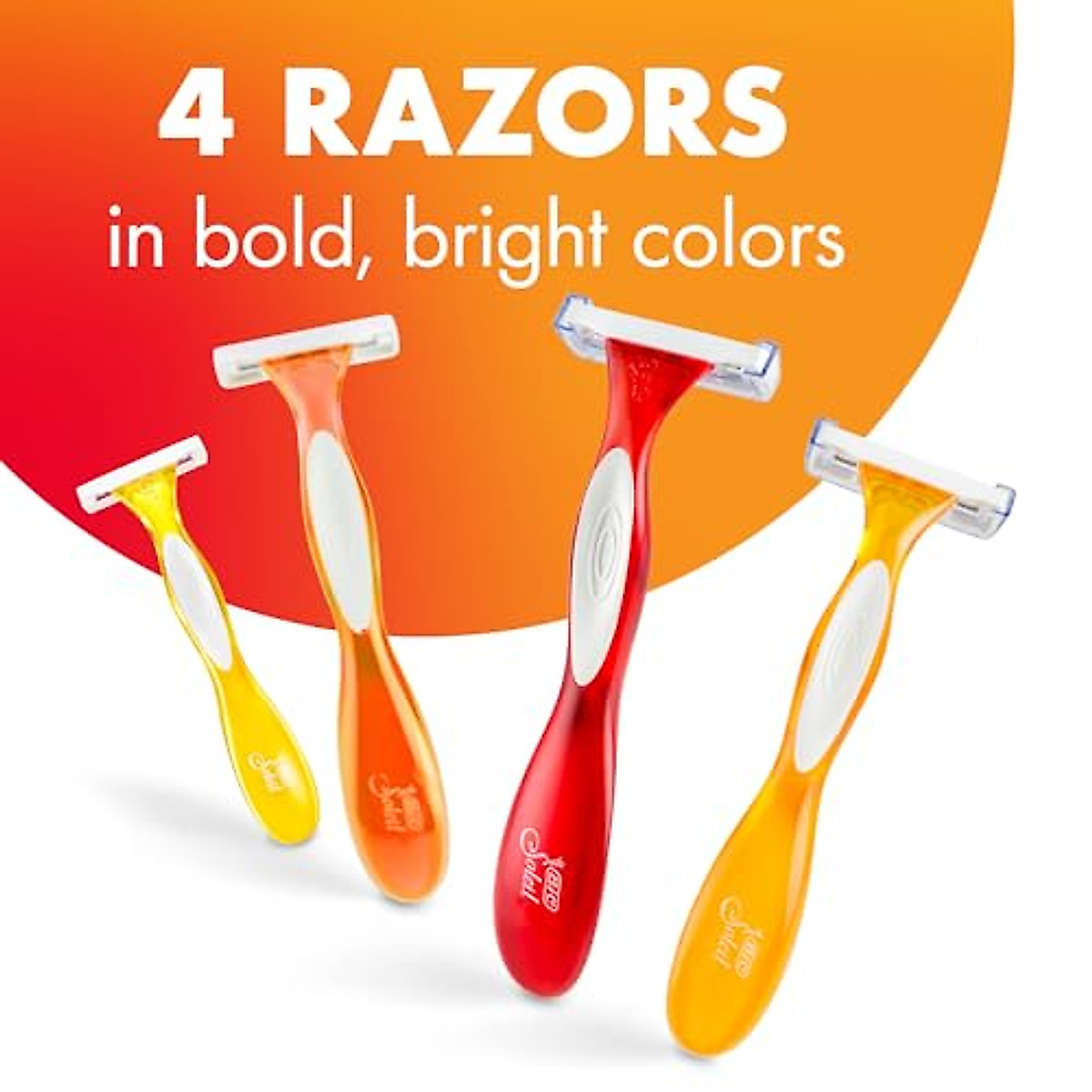 BIC Soleil Smooth Women's Disposable Razors, 3 Blades With Moisture Strip For a Silky Smooth Shave, 4 Count (Pack of 6) (24 Razors)