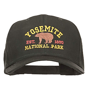 Yosemite National Park Gold Embroidered Cap - Charcoal OSFM