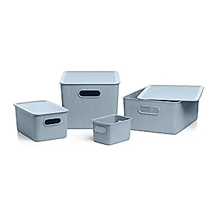 Tatay Storage Box Baobab, 22L Capacity, Polypropylene, BPA free, Mist Blue Measures 29.4 x 38.5 x 23 cm