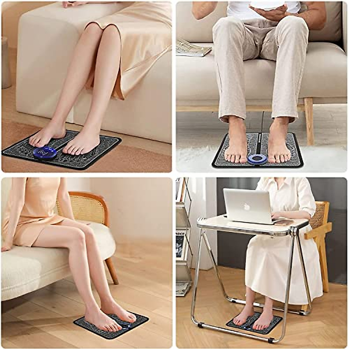 HAEYONME Electric Foot Massage Pad Convenient Massage to Relax feet，Folding Portable Foot Relaxation with USB