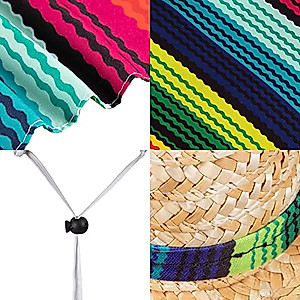 Whaline Mexican Dog Costume Accessories Cinco De Mayo Fiesta Dog Bandana Dog Straw Hat Mexican Colorful Stripe Pet Scarf Dog Bib Pet Neckerchief for Small Medium Cat Dog Carnival Party Supplies