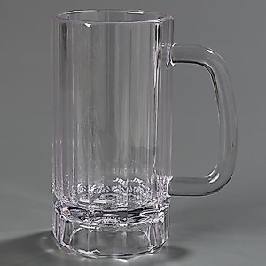Carlisle FoodService Products 4396507 Lexington Plastic bar Mug, Polycarbonate, Clear, 16 Ounce