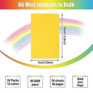 EOOUT 24pcs A6 Mini Notebooks Colorful Small Pocket Notebooks, 3.5x5.5 Inches Blank Notepad Journals for Kids Students Traveler School Supplies, 12 Colors