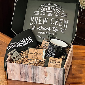 Brew Crew Groomsman Gift Box Kit - Groomsmen Proposal Gift Set Perfect for Bachelor Party or As a Thank You at The Wedding