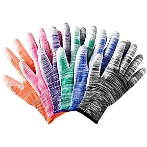 Nimalpal 6 Pairs Gardening Gloves for Women and Men Breathable Work Gloves Garden Gloves with Super Grip, Size fits Most, Suitable for Multi-purposes