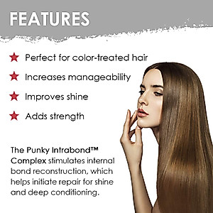 Punky Colour Intrabond Leave-In Spray Conditioner with Hair Repairing Complex, for Dry, Damaged, Chemically Treated Hair, 6 oz