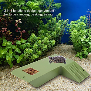 Restokki Turtle Frog Floating Island Aquatic Pet Reptile Aquarium Floating Island Habitat Supplies Aquarium Ornament(Green)