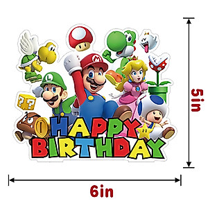Mario Cake Topper Decorations Mario Happy Birthday Party Supplies for Kids Party Favors