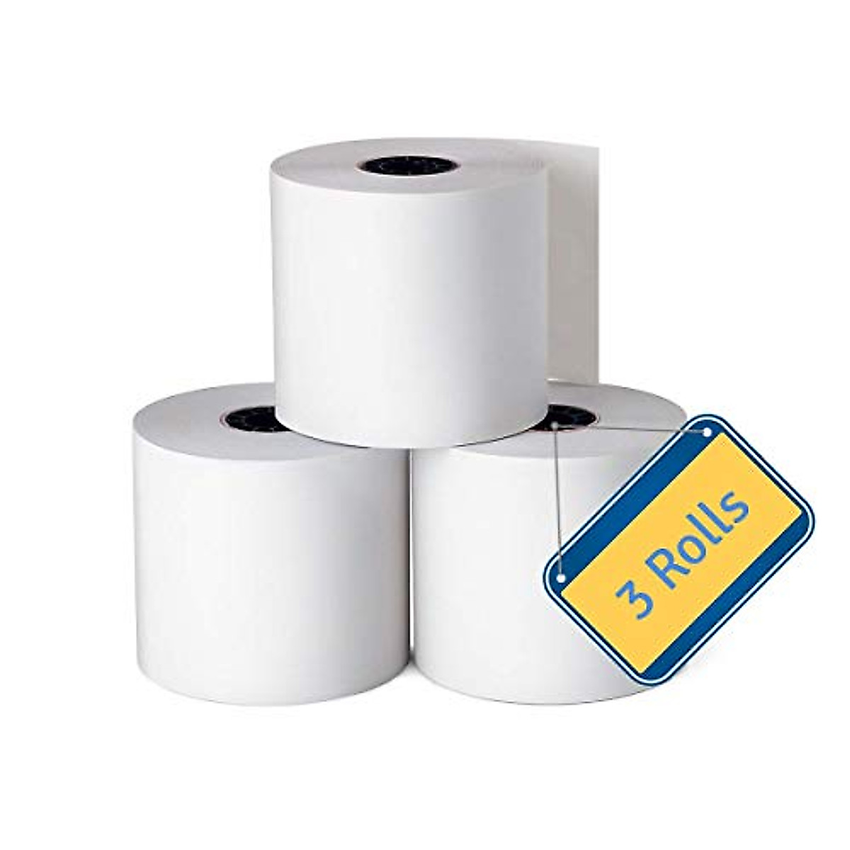 1InTheOffice Adding Machine/Calculator Roll, 16 lb, 1/2" Core, 2-1/4" x 150 ft, White (3)