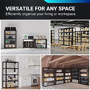 FLEXIMOUNTS 72" H Garage Shelving, 5-Tier Garage Storage Shelves, Standing Shelving Unit, Metal Wire Rack, Heavy Duty Shelving for Basement, Warehouse, 36" W x 16" D x 72" H