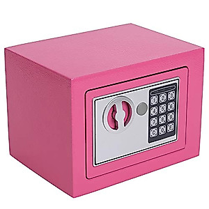 Yuanshikj Electronic Deluxe Digital Security Safe Box Keypad Lock Home Office Hotel Business Jewelry Gun Cash Use Storage (Pink)