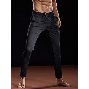 NELEUS Men's Athletic Workout Running Tapered Pants,7006,One Piece of Black,XL