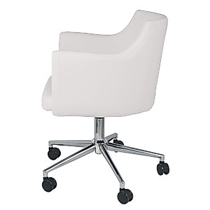 Signature Design by Ashley Baraga Contemporary Adjustable Swivel Home Office Desk Chair, White