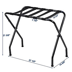 Luggage rack, guest room luggage rack, suitcase rack, steel rack, foldable, bedroom, black