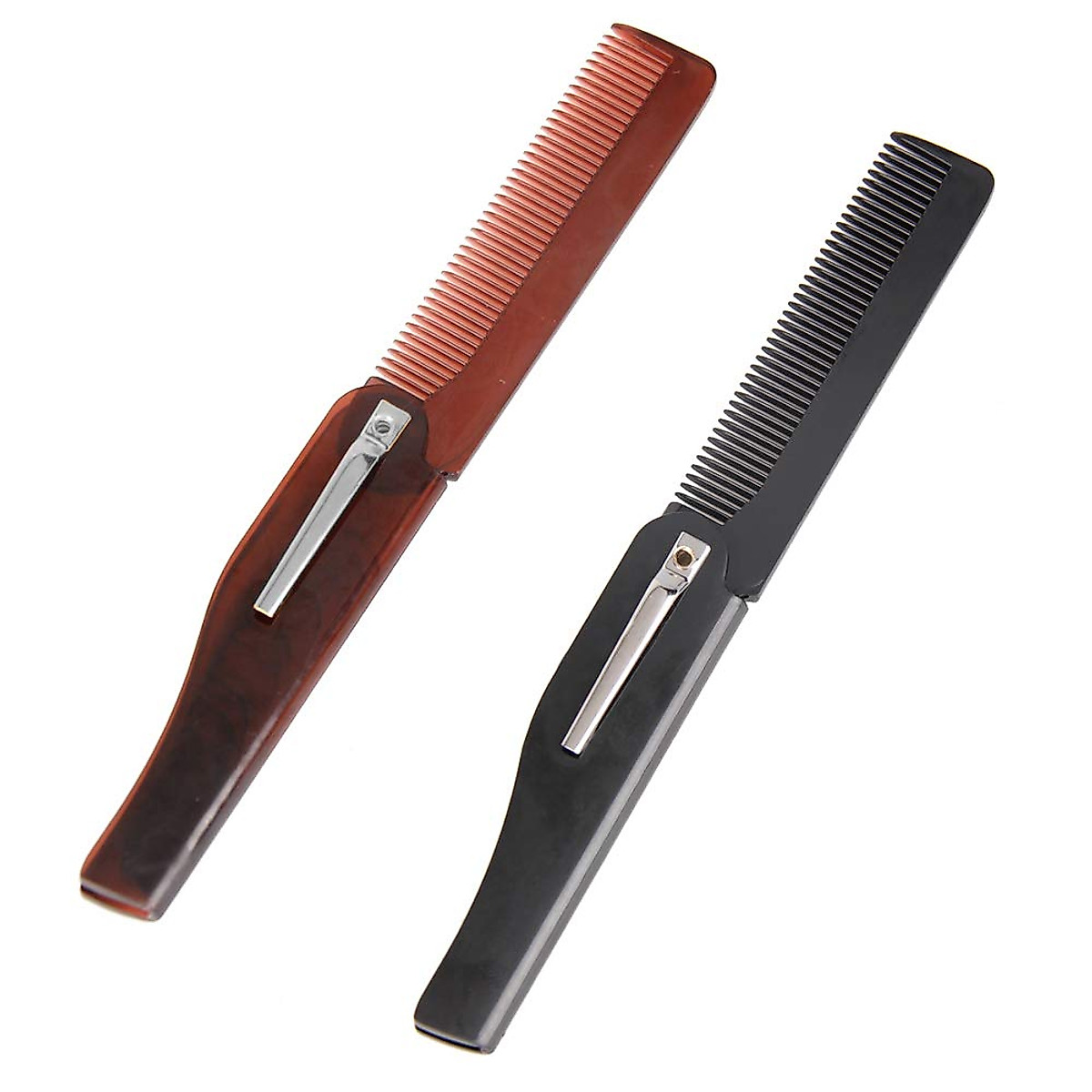 haixclvyE Beard Brush for Men - Men Folding Beard Comb Mustache Styling Shaper Beauty Hairdressing Tool Black