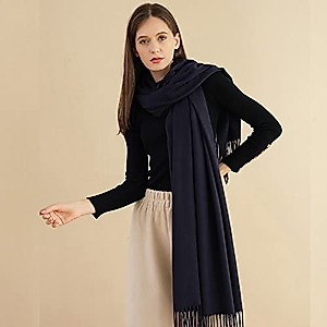 Sumato Scarf for Women Fall Winter Lightweight Shawl Wraps Long Women Scarves Warm Cashmere Feel Tassel Soft Brown