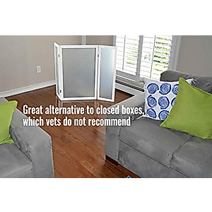 PetFusion ModestCat Litter Box Privacy Screen (3' Tall; 4' Wide, White). Cat Litter Box Furniture Best for Your Cat's Health