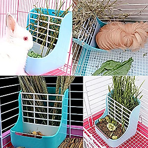 kathson Rabbit Hay Feeder, Bunny Hay Feeder Hay and Food Feeder Bowls Manger Rack Pet Chew Toys Grass Cake for Bunny Guinea Pig Chinchilla Hamsters