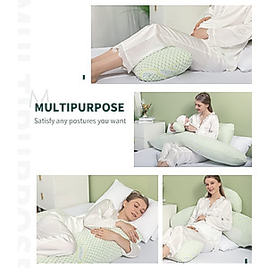 Oternal Pregnancy Pillows for Sleeping, Multipurpose Cuddle Pillow Pregnancy Must Haves, Ultra Soft Comfortable Maternity Pillow for Abdomen, Leg, Hip Support