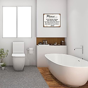 Do Not Flush Down Toilet- Napkins, Bombs, Hope & Dreams Home Decor - Funny Vintage Bathroom Sign Distressed Wall Art For Retro Bathroom Décor, Bar Decor, Man Cave -Restaurants - Unframed - 8 x 10