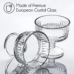 Crystalia Glass Ice Cream and Serving Bowls Set, Crystal Dessert Cups Set of 2, Kitchen Prep Bowls Set of 4, Great for Ice Cream, Sundae, Salad, Sauce, Dipping, Dessert and Side Dishes,