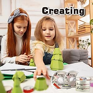 Greyparrot Office Tape Clear Refill Rolls + Dispenser(8 Pack),(3/4” X 1000in/pack). for Craft Jobs, Gift Wrapping, Office Work Glossy Finish, Refillable (8000 inch/Total(Matte)