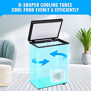 Chest Freezer 3.5 CU.FT DEMULLER Compact Deep Freezing Machine with Electronic Temperature Control (Accurate to 1 ℉) Freestanding Small Fridge Freezer with 2 Removable Storage Baskets Black