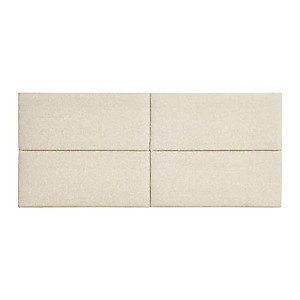 Main + Mesa NoSom Sound Reducing Four Panel Linen Blend Upholstered Headboard, Natural, Queen