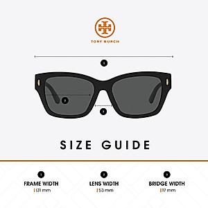 Tory Burch TY7167 170987 53MM Black/Grey Solid Rectangular Sunglasses for Women + BUNDLE With Designer iWear Eyewear Kit