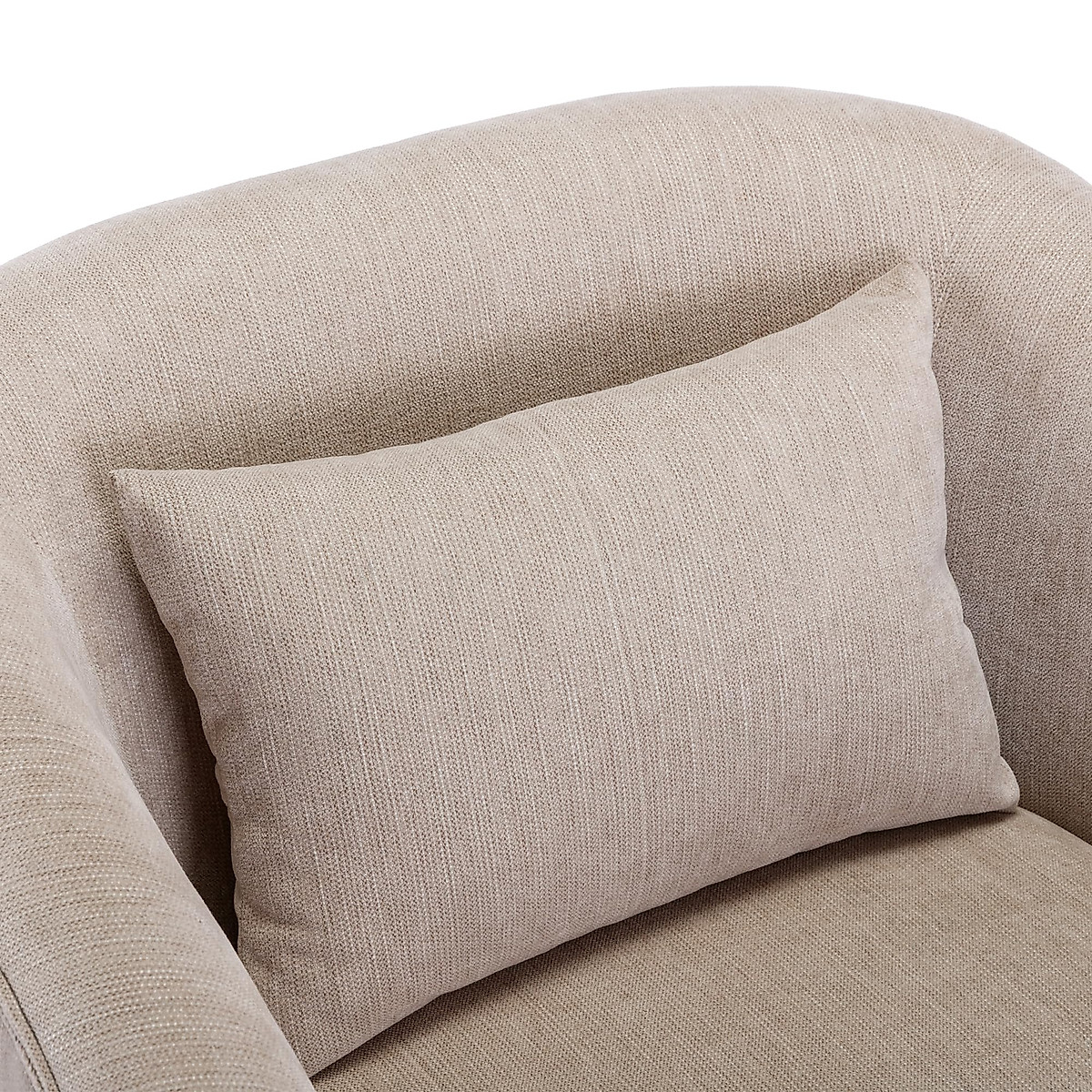 HANLIVES Swivel Barrel Chair Set of 2,360 Degree Swivel Accent Chairs with Pillow,Modern Round Comfy Linen Blend Fabric Accent Chair Single Chair Armchair for Living Room(Beige)