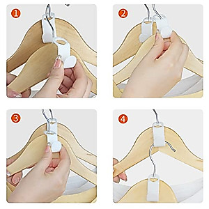 SLMT Clothes Hanger Connector Hooks 50PCS Space Saving Extender Hooks for Plastic Hangers Velvet Hangers Wooden Hangers Wire Hangers Heavy Duty Hangers (50 Pack)