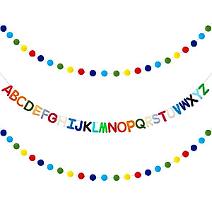 Alphabet Garland Felt Banners Alphabet Wool Felt Garland Letters Banners Wall Hanging for Toddler Room Nursery Baby Room Decor